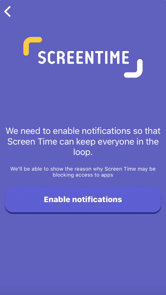 Initial set up screens on iPad or iPhone - Screen Time