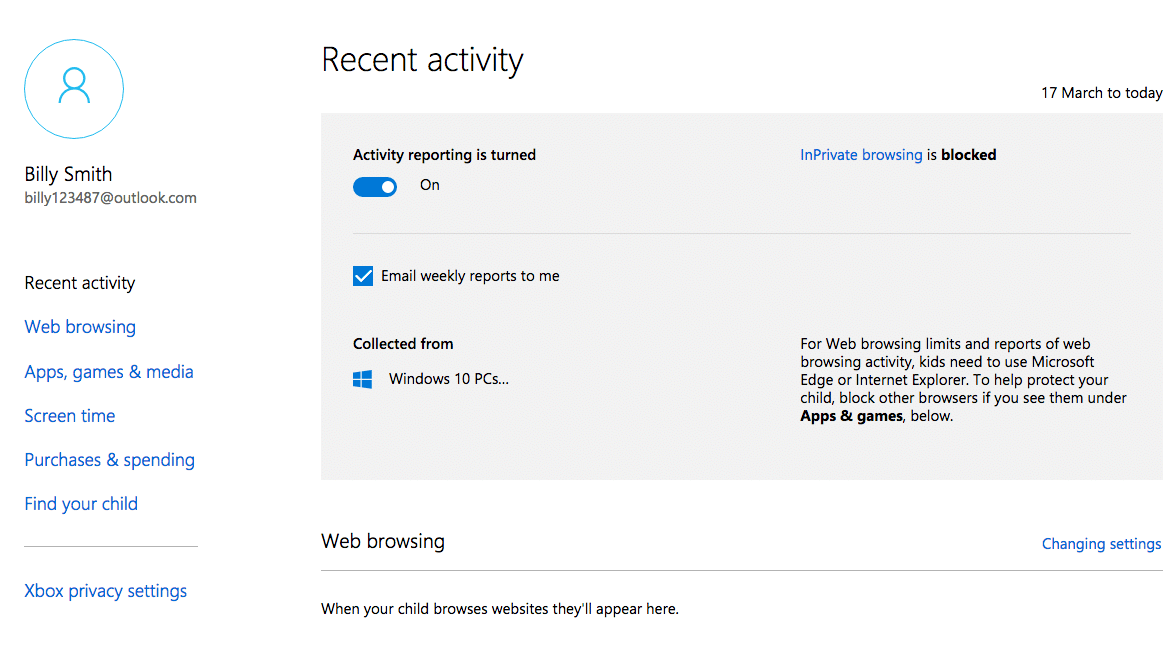 Windows parental controls, interesting features but.... - Screen Time
