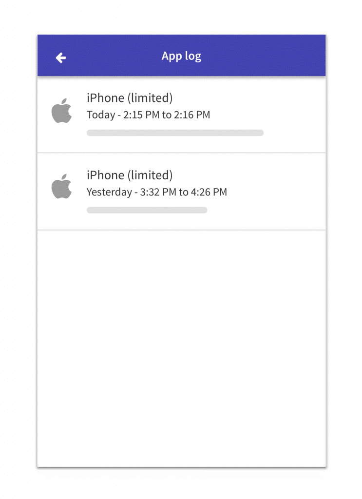 Why are individual apps not showing in the app log?