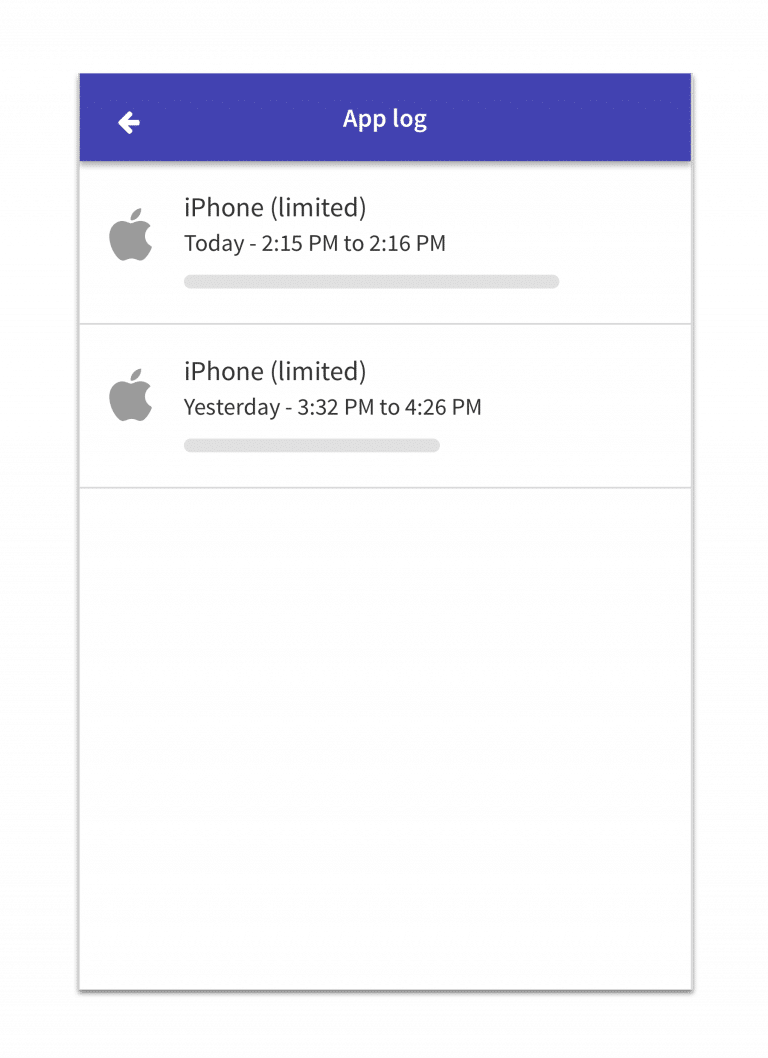 Why are individual apps not showing in the app log?