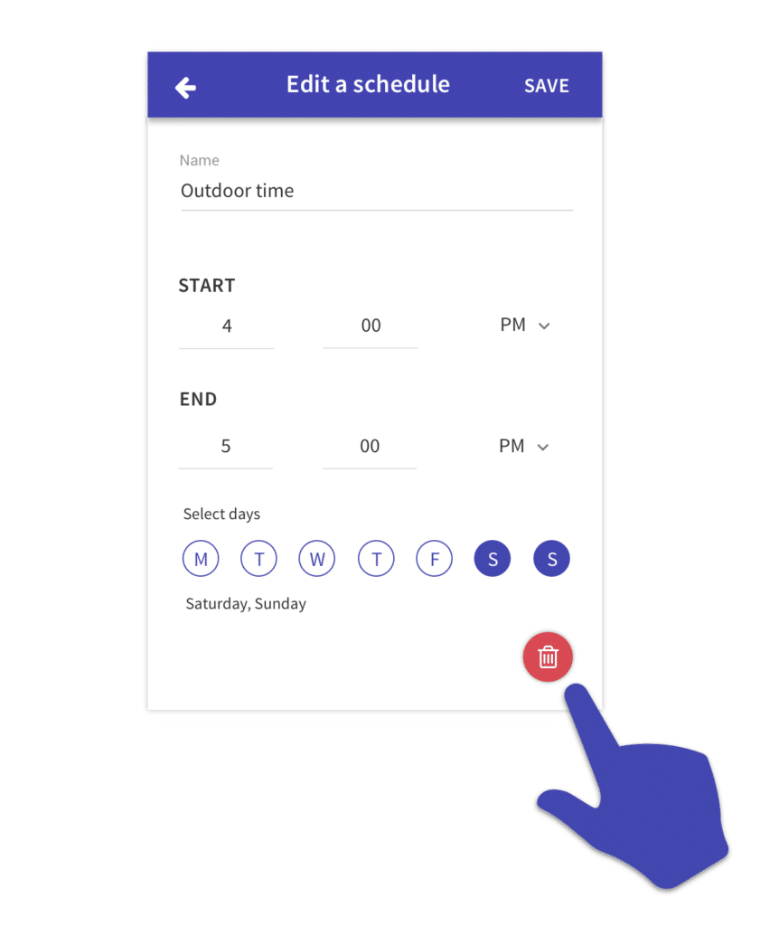 How can I delete a schedule? - Screen Time