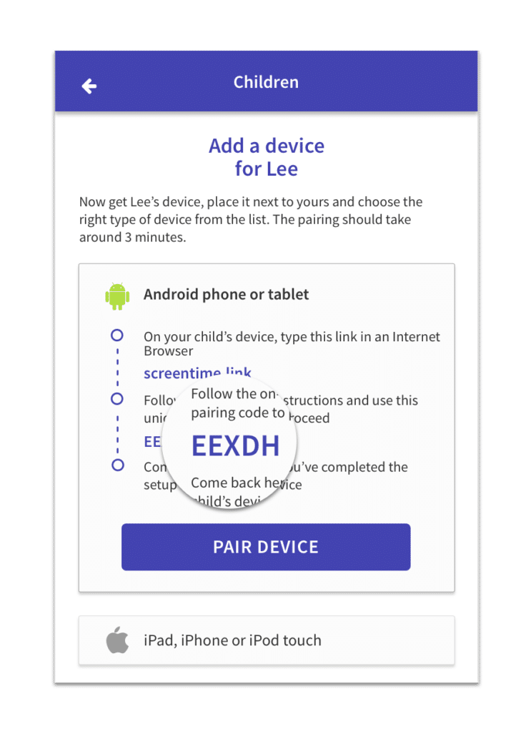 Adding another child - Screen Time