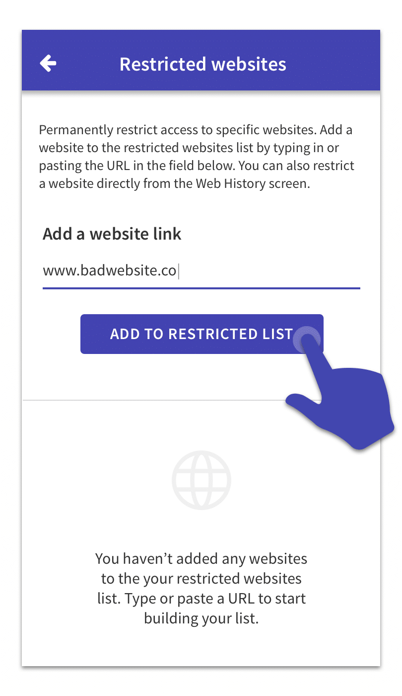 How do I add a restricted website? - Screen Time
